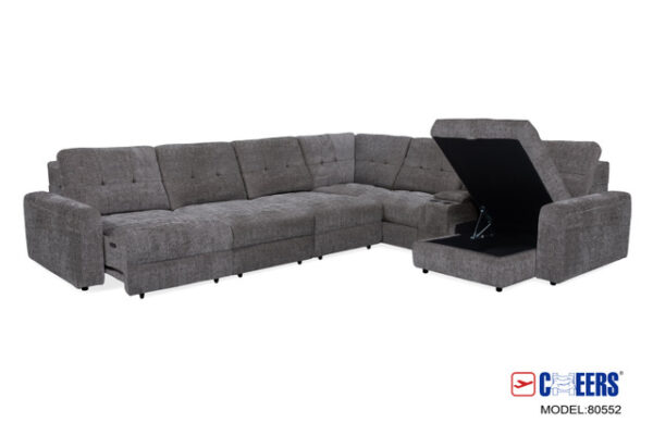 Cheers Power Slide Sectional – Cozy Gray – EZ Furniture Sales & Leasing